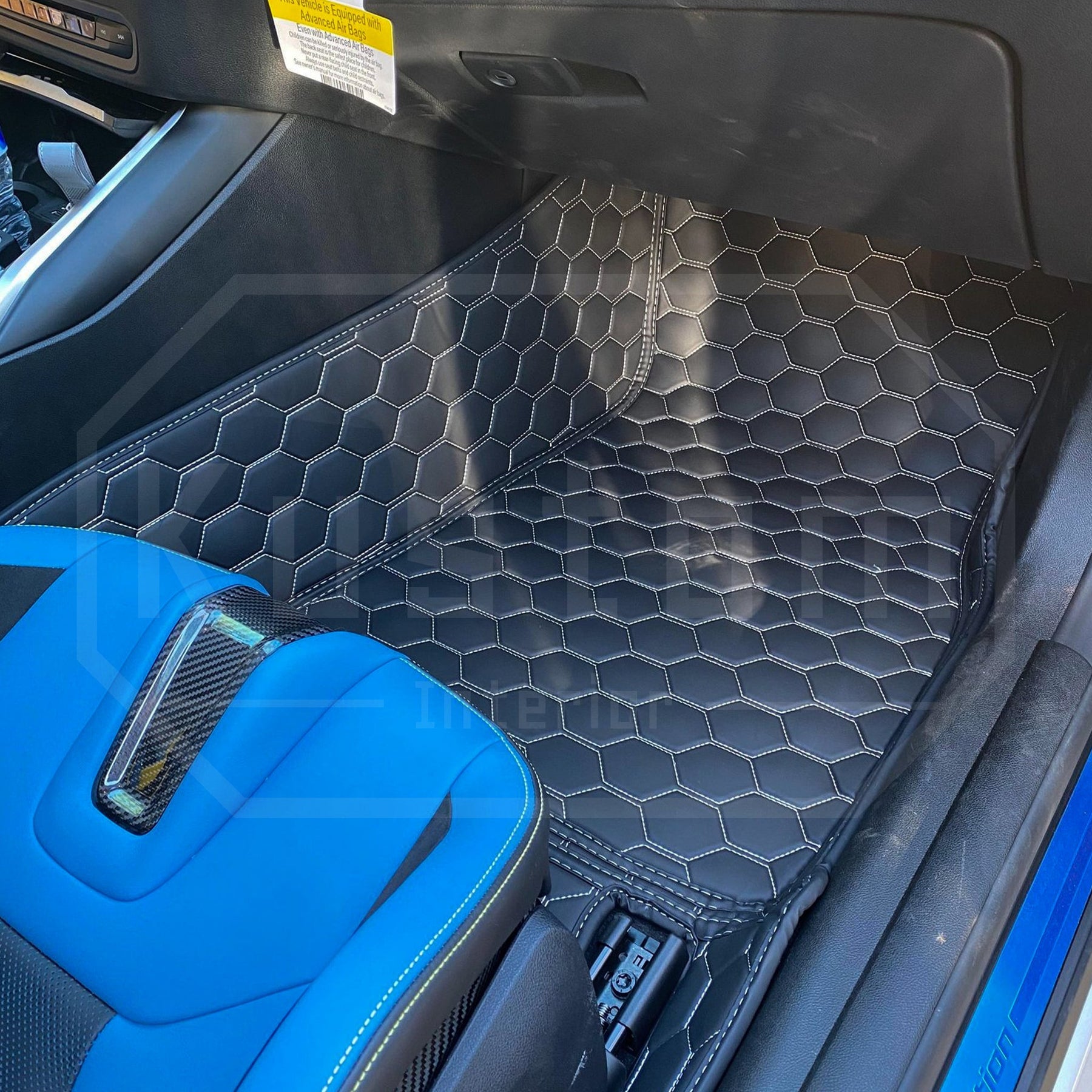 2021+ BMW G82 M4 / G80 M3 Premium Honeycomb Leather Floor Mat Liners ...